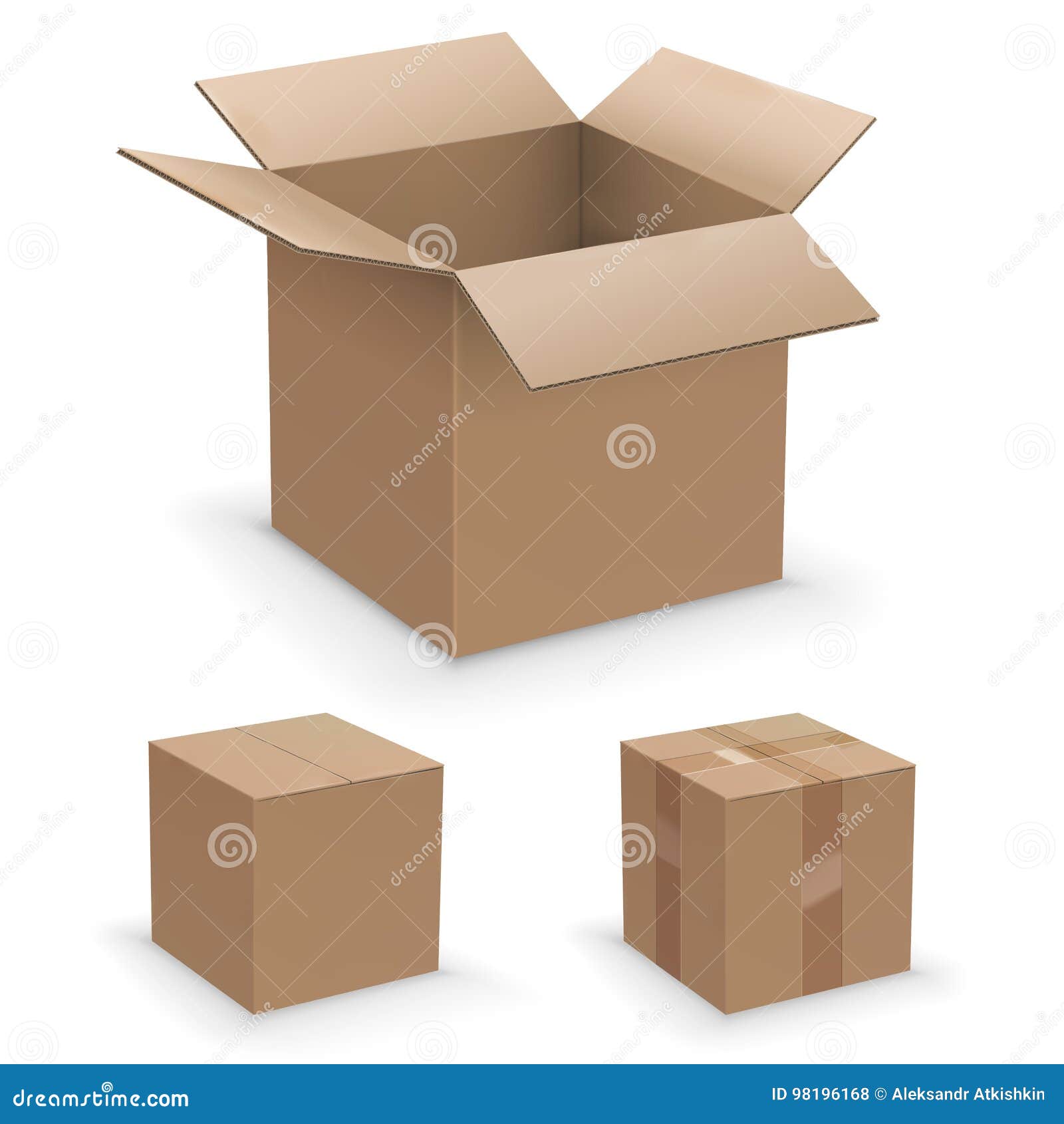 Vector box set stock vector. Illustration of pack, brown - 98196168
