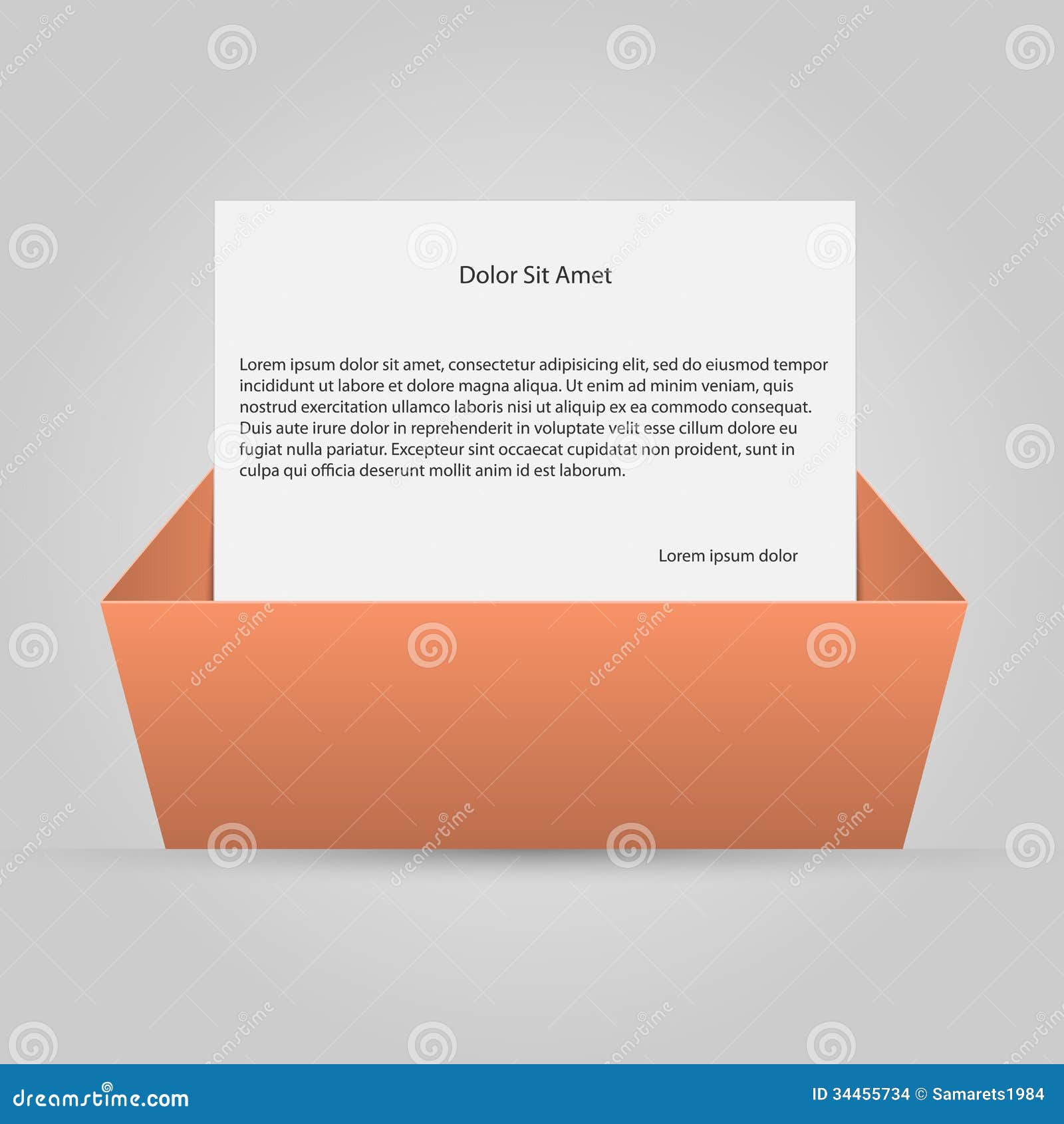 Vector Box with a Sheet of Paper Stock Vector - Illustration of ...