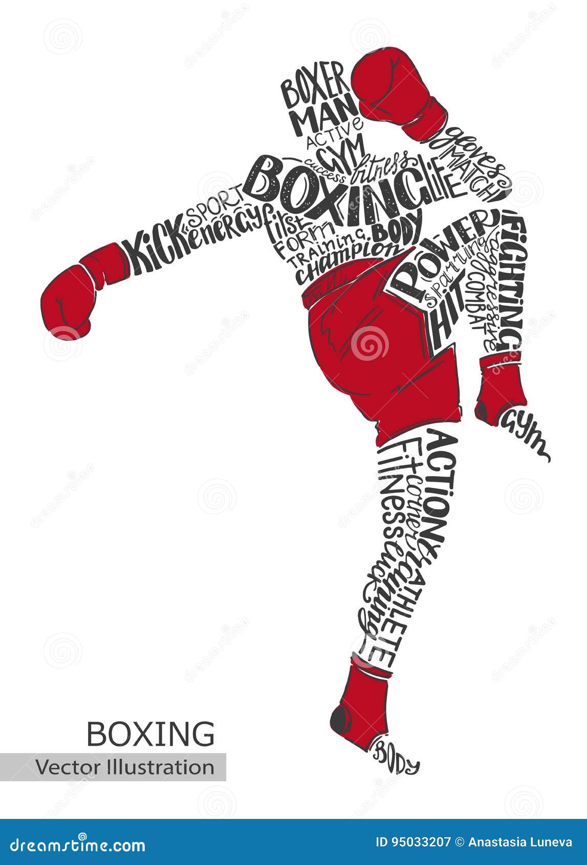 Vector Boxer. Silhouette of the Athlete from the Thematic Words Stock ...