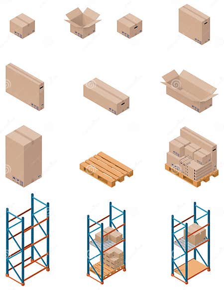 Vector boxes and shelving stock vector. Illustration of delivery - 23991852