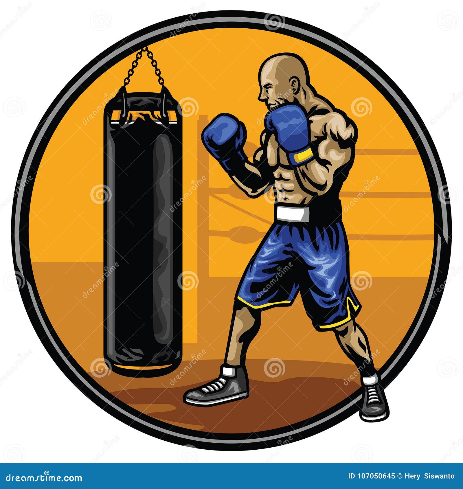 Boxing Athlete Training in the Gym Stock Vector - Illustration of sport ...