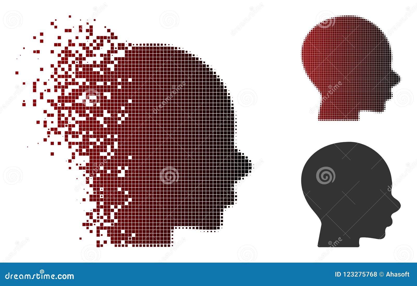 Dispersed Pixel Halftone Boy Profile Icon Stock Vector - Illustration ...