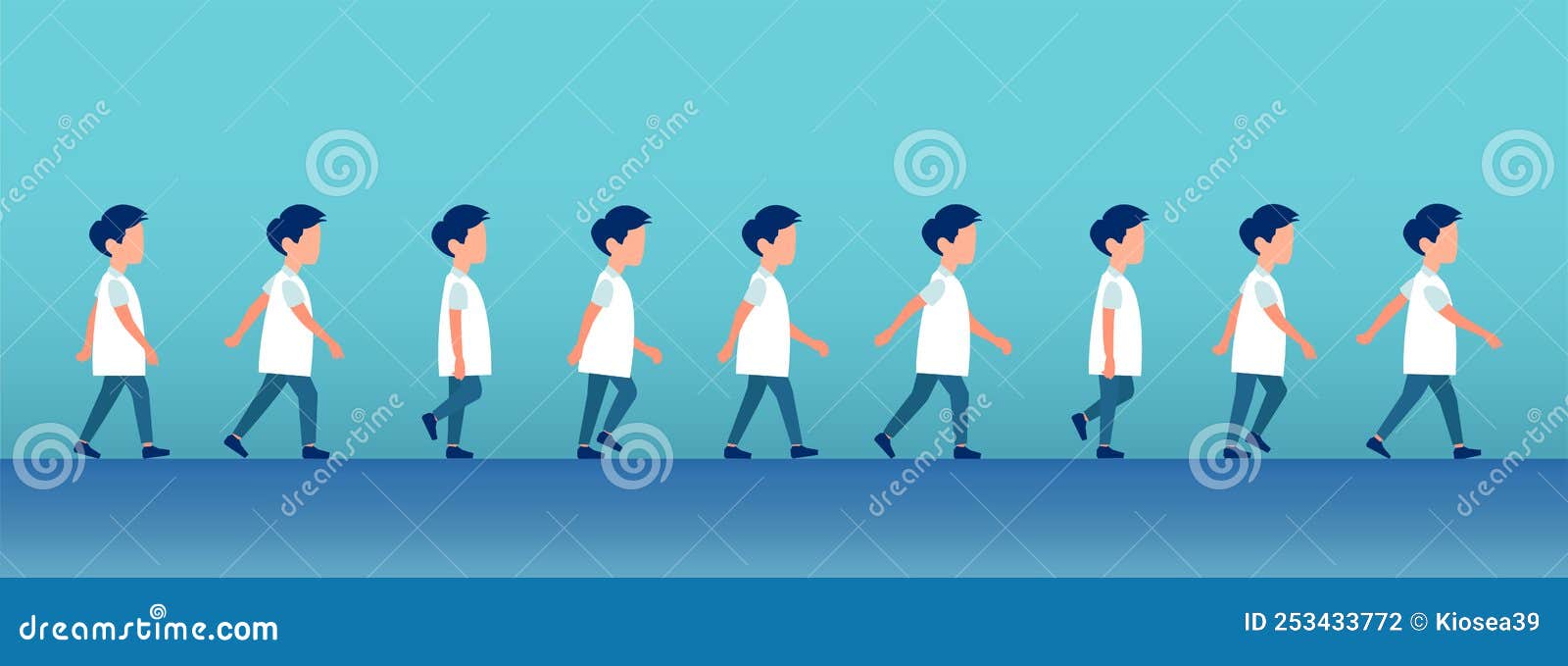 Boy Walk Cycle Vector Illustration | CartoonDealer.com #36596996