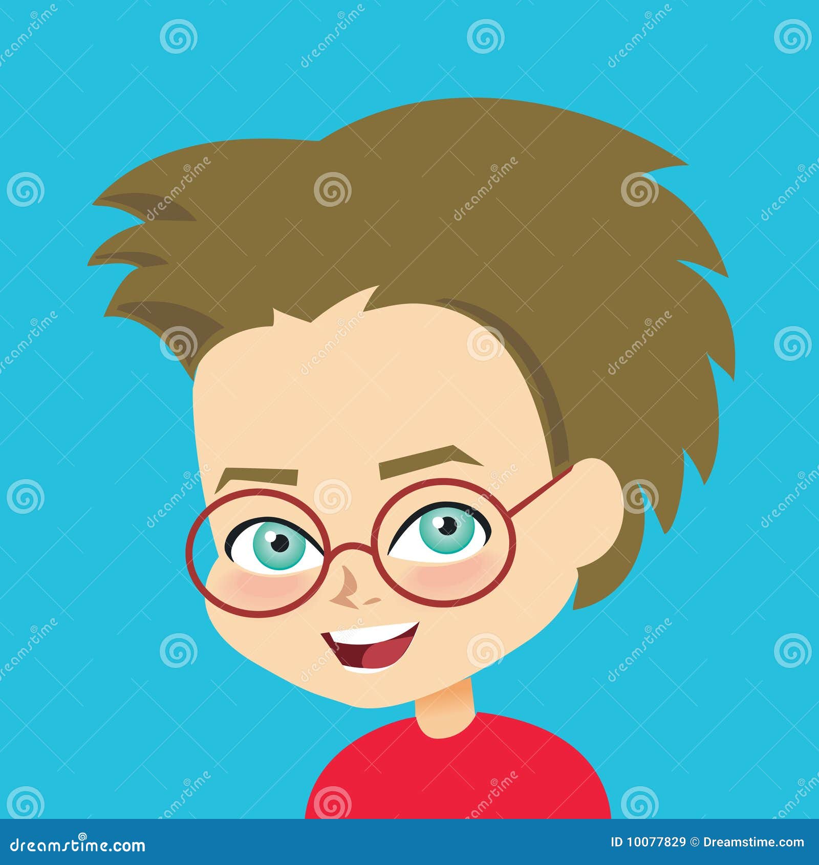 Vector boy wearign glasses stock illustration. Illustration of child ...