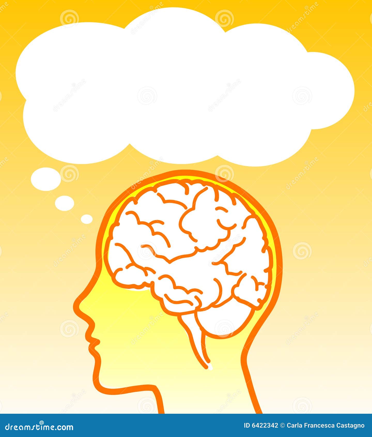 Vector brain with balloon stock vector. Illustration of internal - 6422342