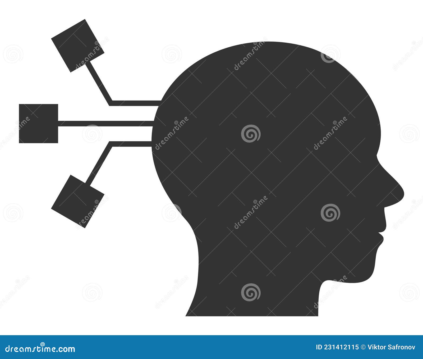 Vector Brain Connection Flat Icon Symbol Stock Vector - Illustration of ...