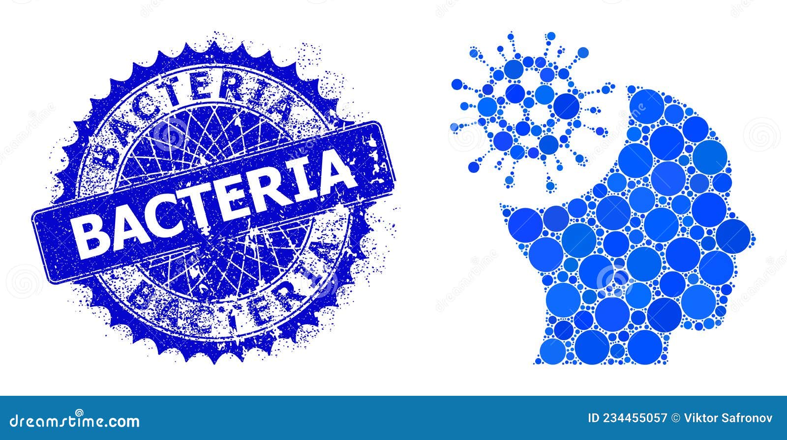 Vector Brain Infection Mosaic of Dots and Textured Bacteria Stamp Seal ...