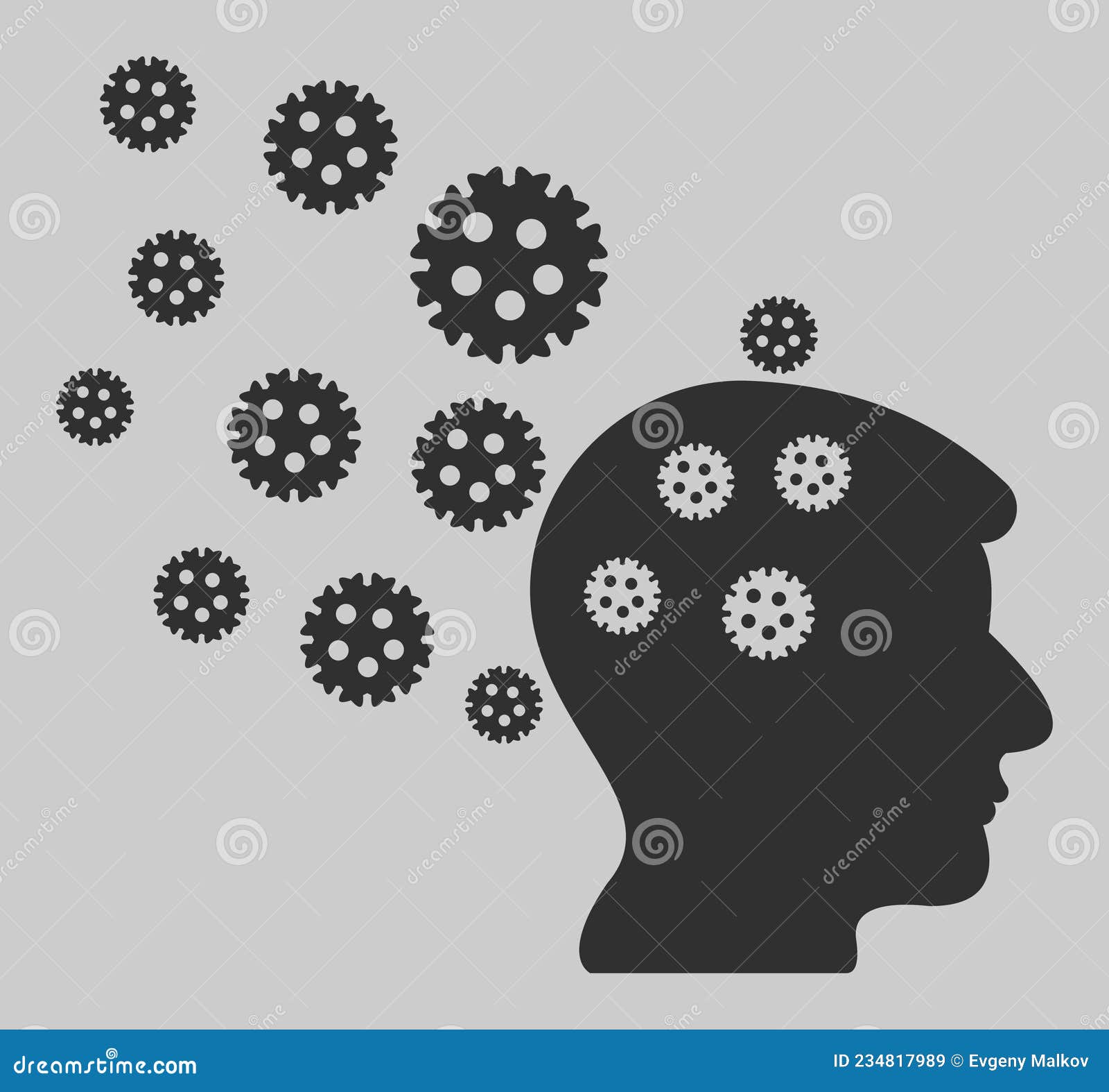 Vector Brain Infection Trail Icon Illustration Stock Vector ...