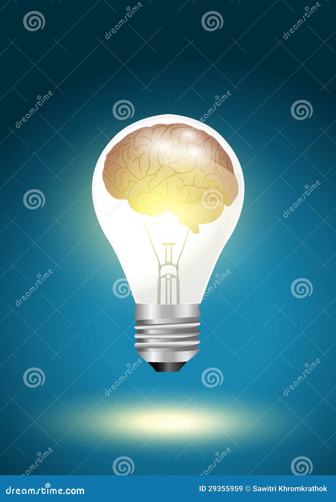 Brain Light Bulb Electric Line Education Infographic Background Vector ...