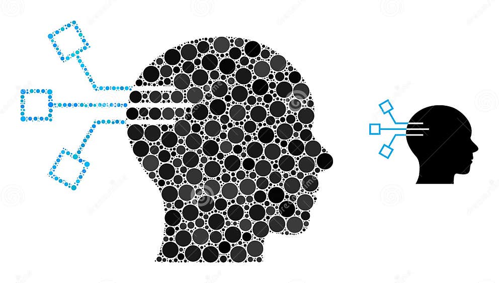 Vector Brain Link Composition of Small Circles Stock Vector ...