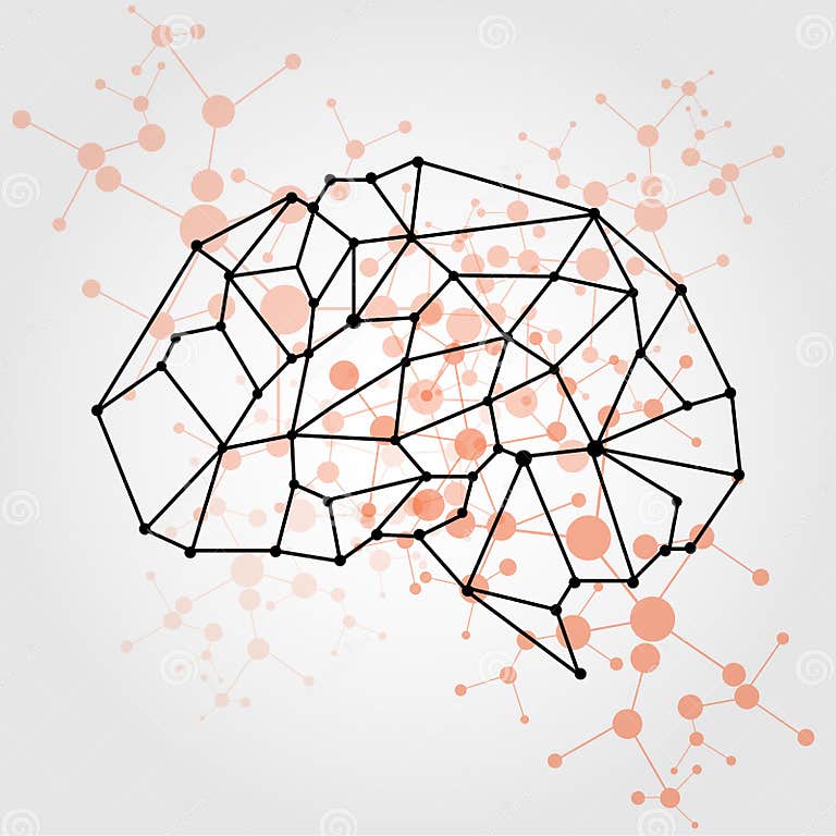 Vector Brain Mesh Concept of the Human. Illustration Des Stock Vector ...