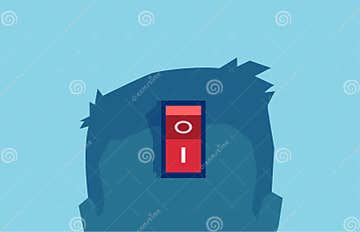 Vector of a Brain Power Switch, Turned on Working Fine, Awake Stock ...