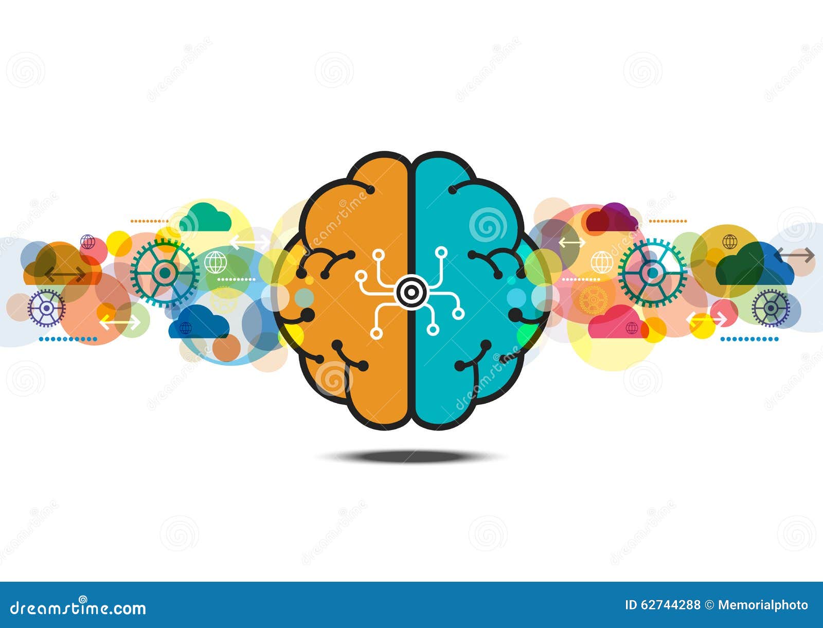 Vector Brain Process Creative Concept Stock Vector - Illustration of ...