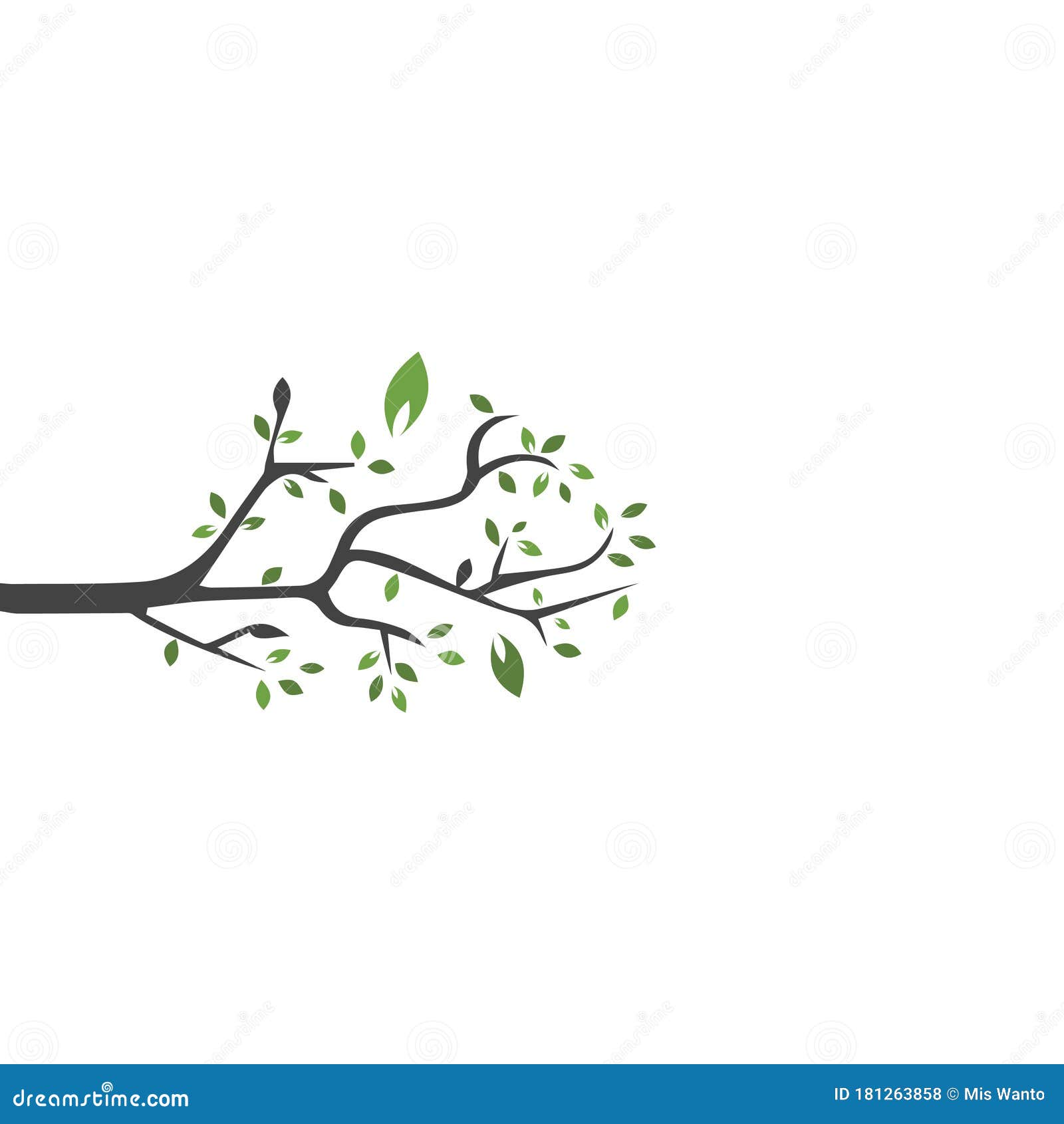 Vector Branch , Hand Drawn Illustration of Tree Branch Design Template ...