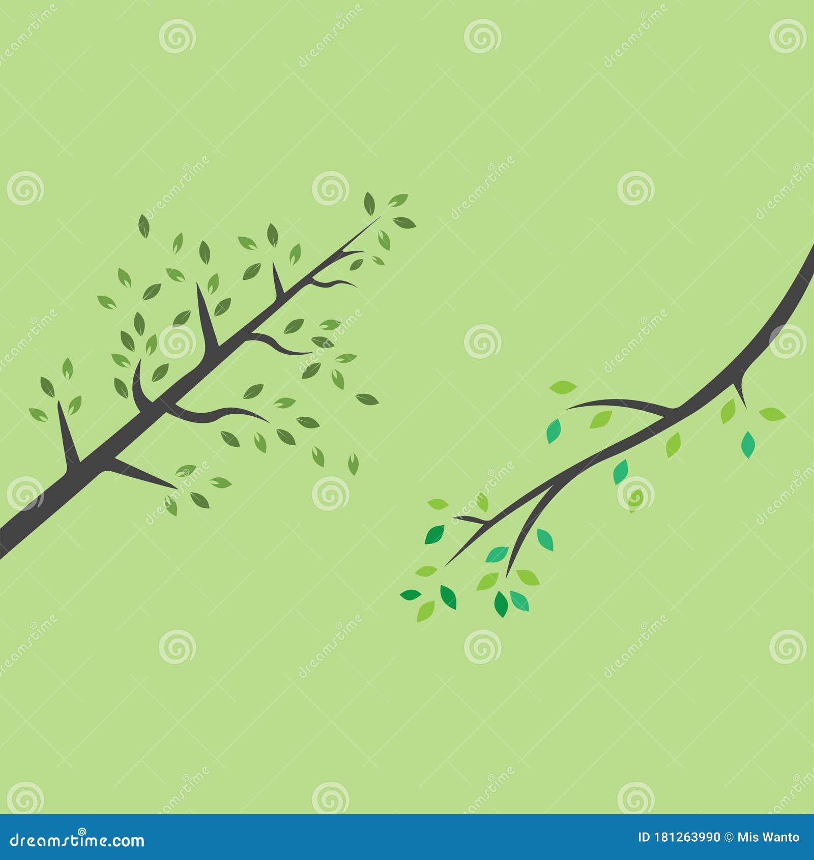 Vector Branch , Hand Drawn Illustration of Tree Branch Design Template ...