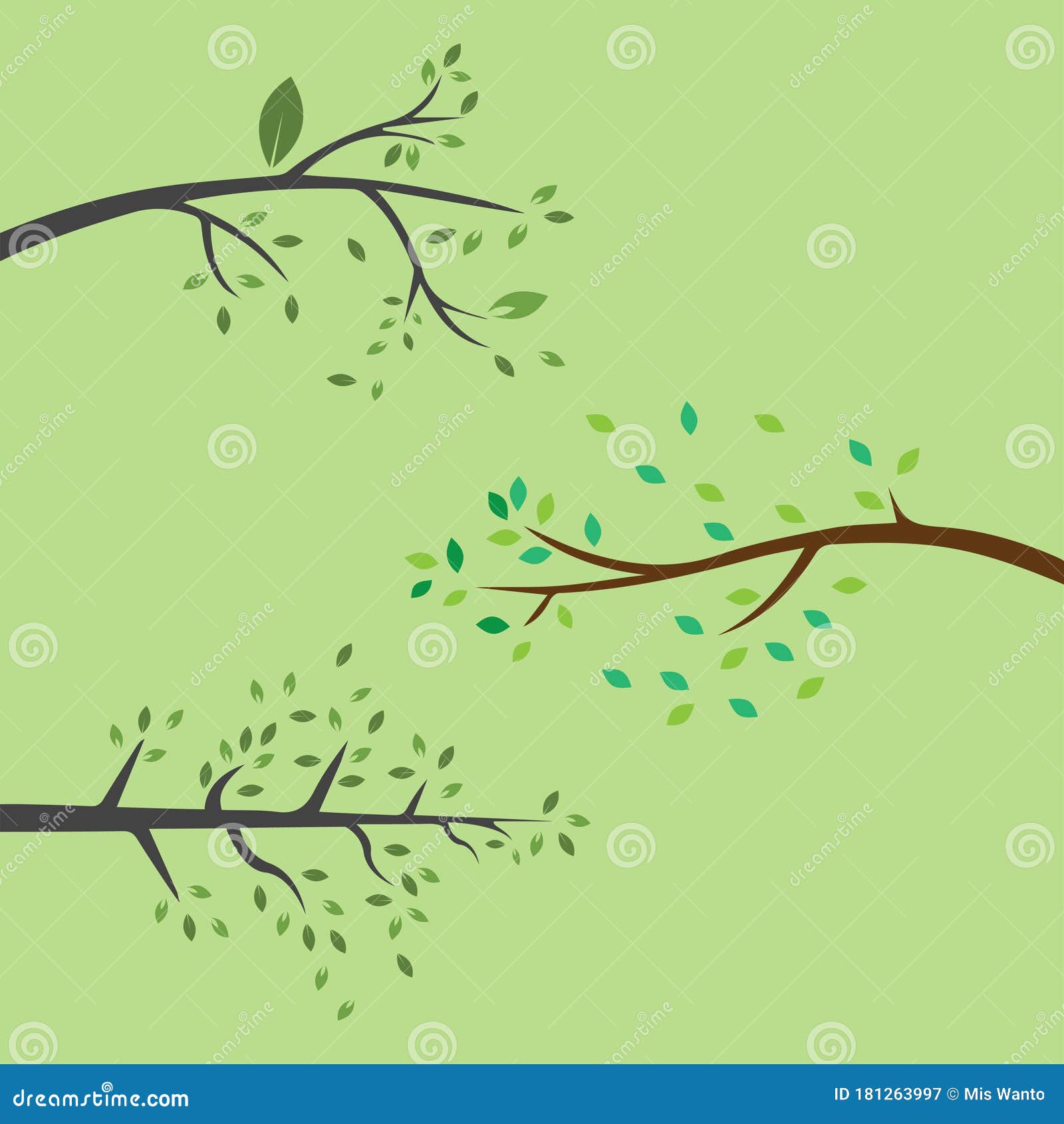 Vector Branch , Hand Drawn Illustration of Tree Branch Design Template ...
