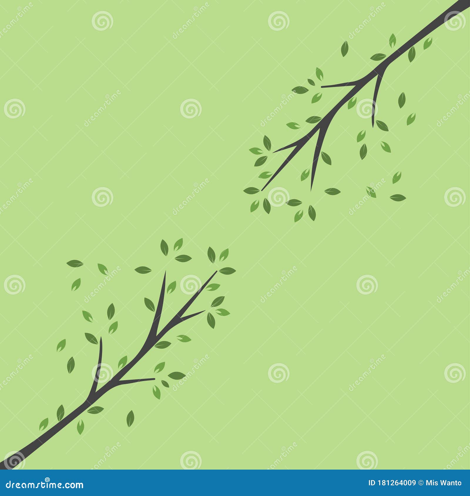 Vector Branch , Hand Drawn Illustration of Tree Branch Design Template ...