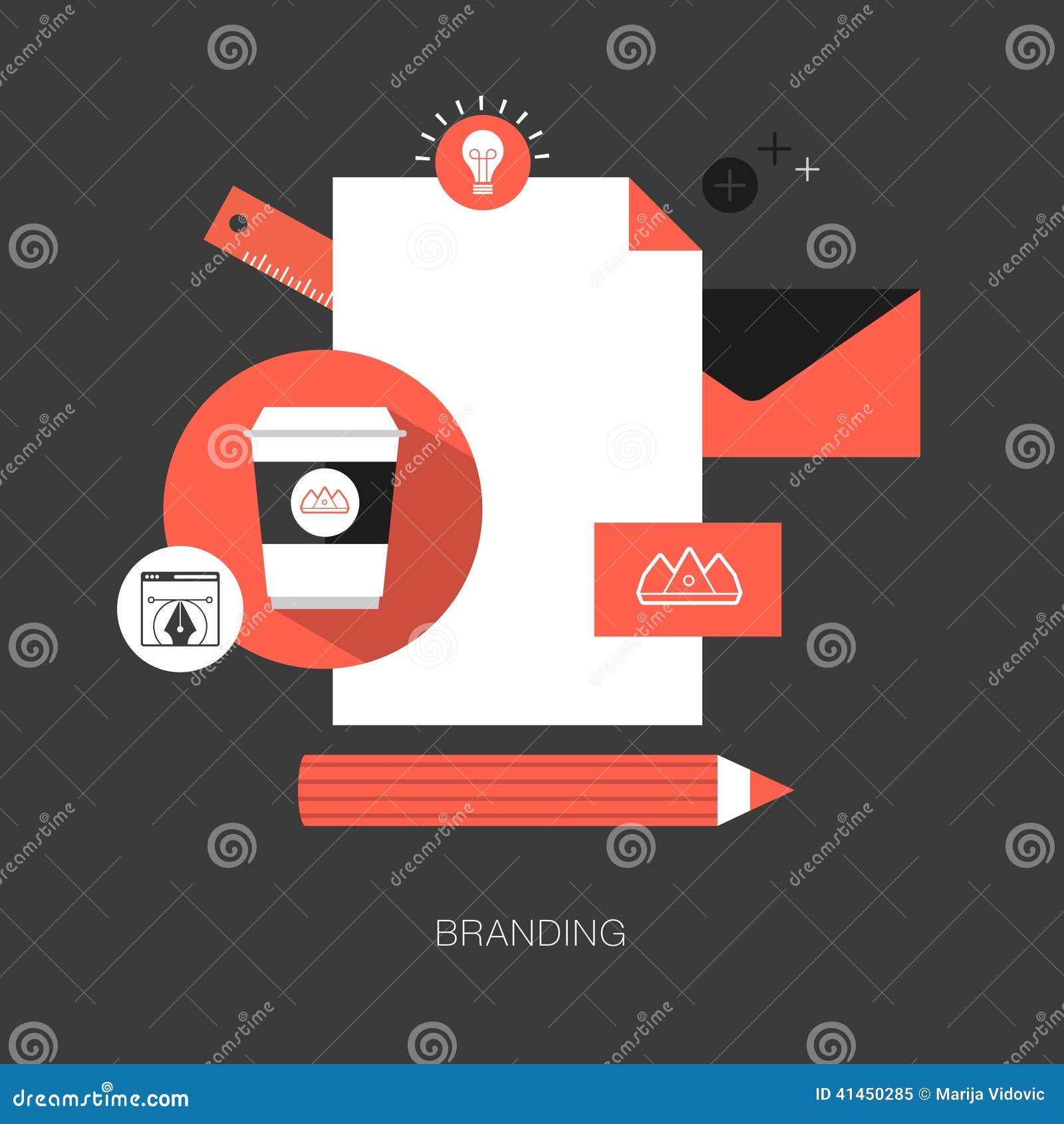 Vector Branding Concept Illustration Stock Vector - Illustration of ...