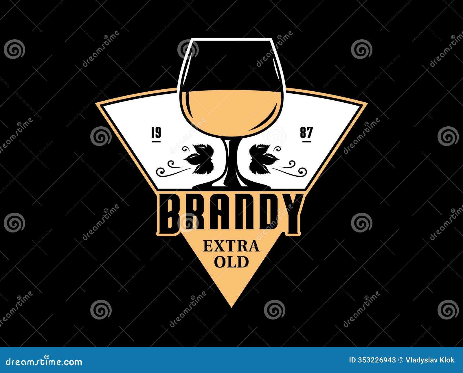 Vector brandy logo stock illustration. Illustration of wine - 353226943