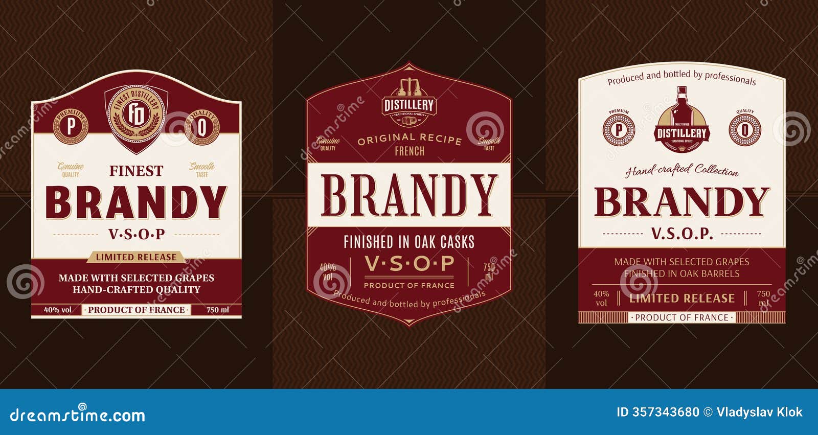 Vector Brandy Vintage Labels | CartoonDealer.com #357343680