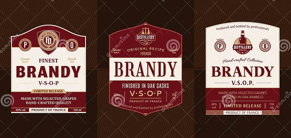Vector Brandy Vintage Labels Stock Vector - Illustration of label ...