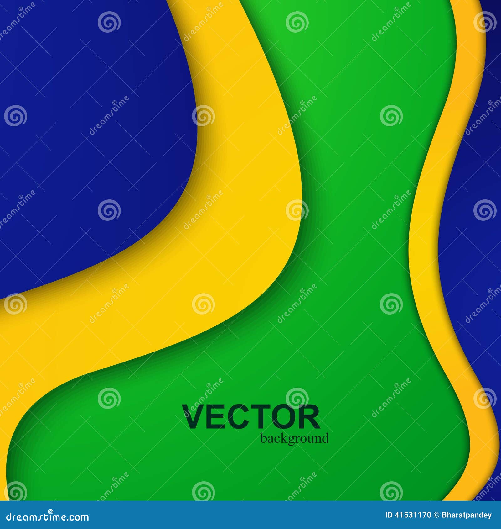 Vector Brazil Flag Concept Colors Creative Wave Stock Illustration ...