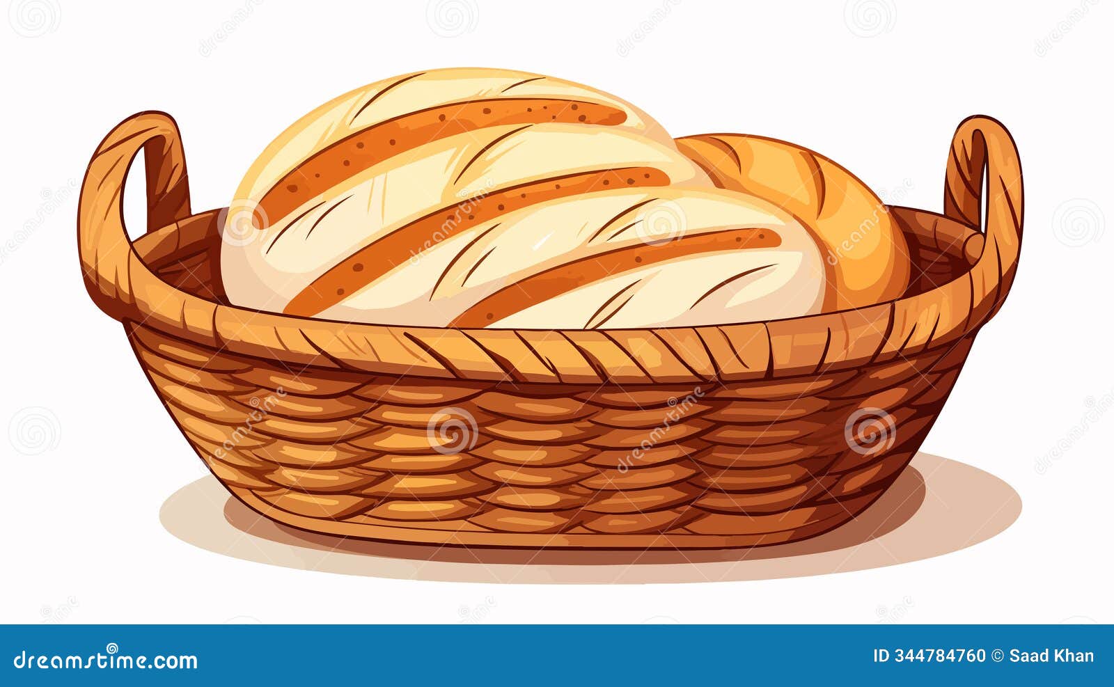 Vector Bread Basket Cartoon Vector Illustration Stock Vector - Illustration of assortment ...