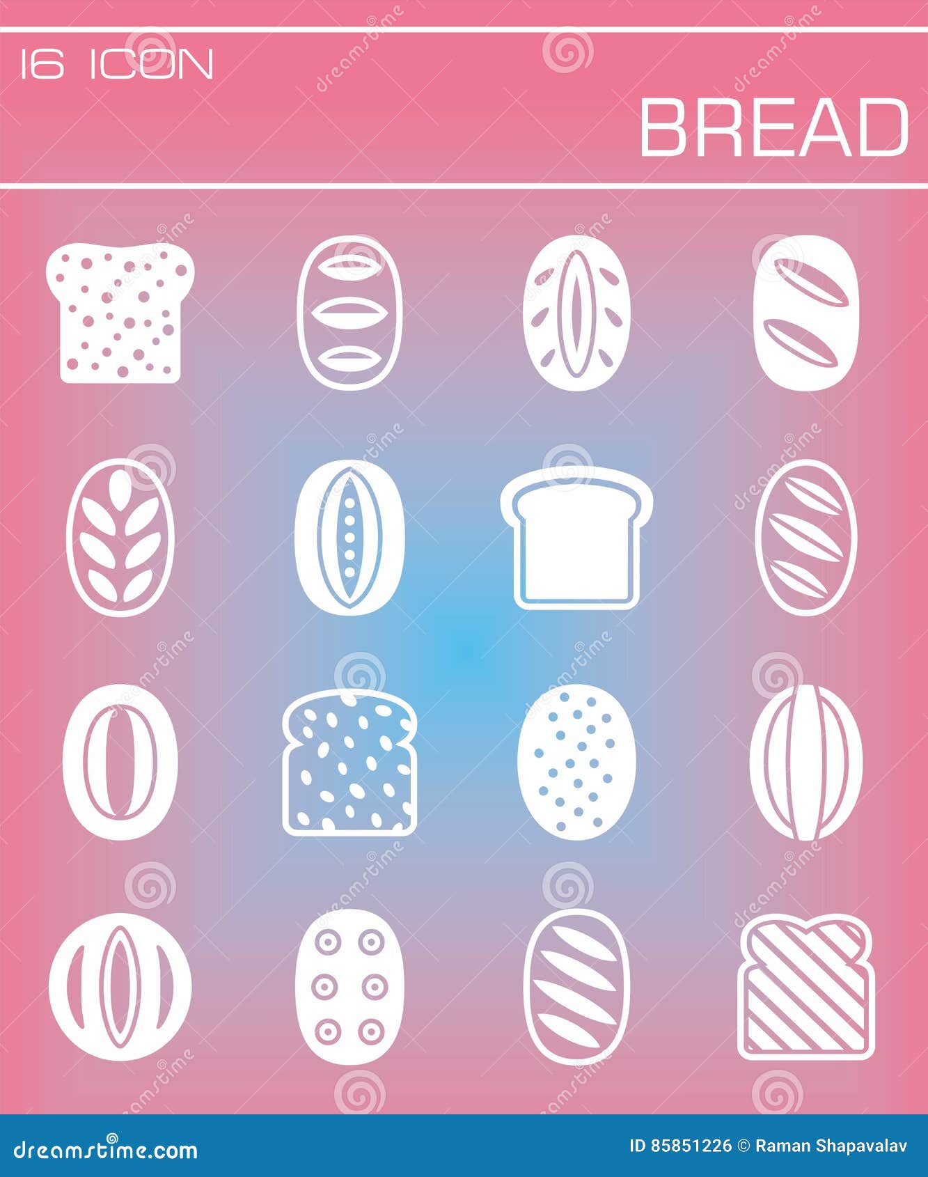 Vector Bread icon set stock vector. Illustration of ingredients - 85851226