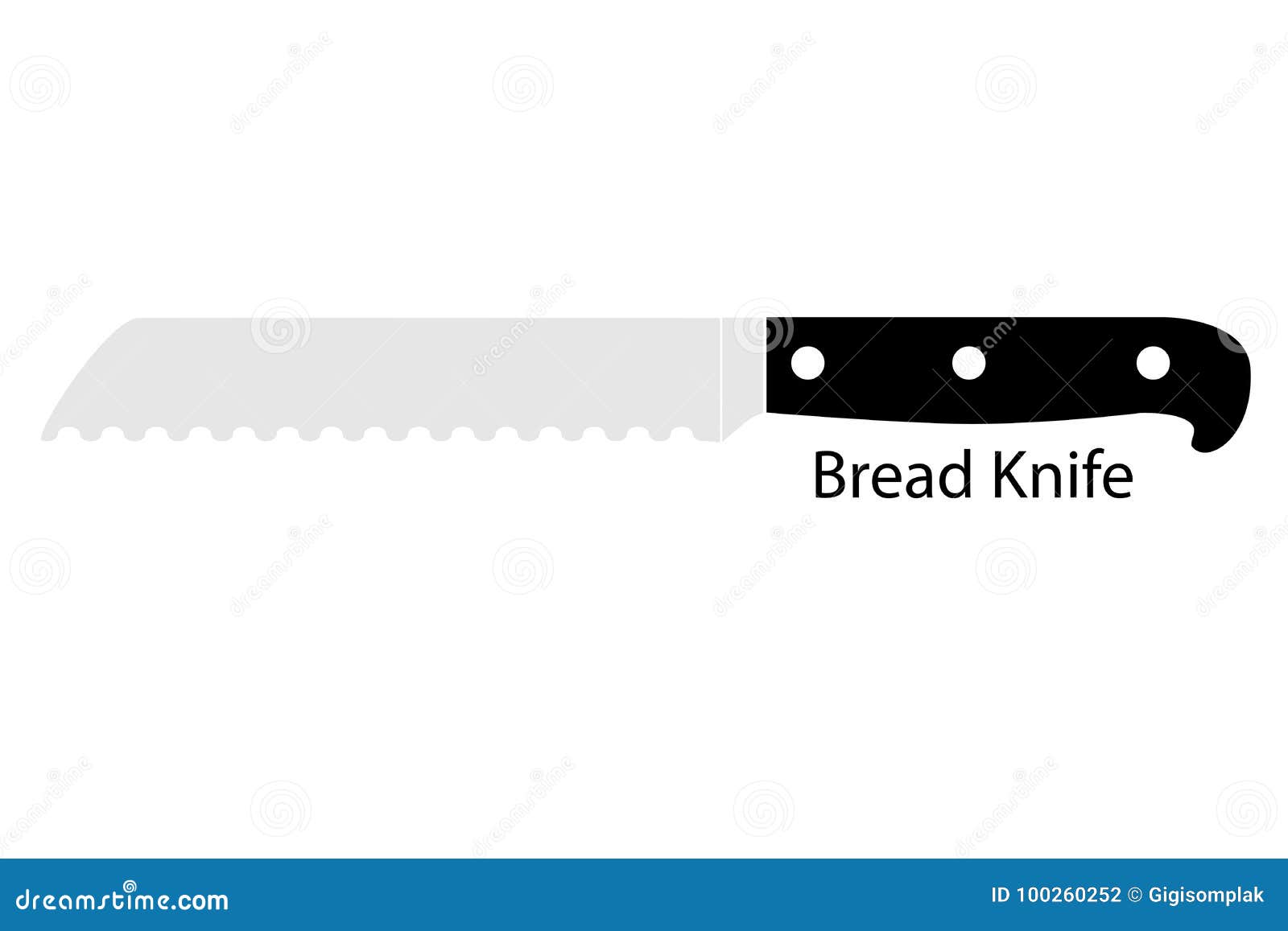 Bread Knife, Isolated on White Stock Vector - Illustration of logo ...
