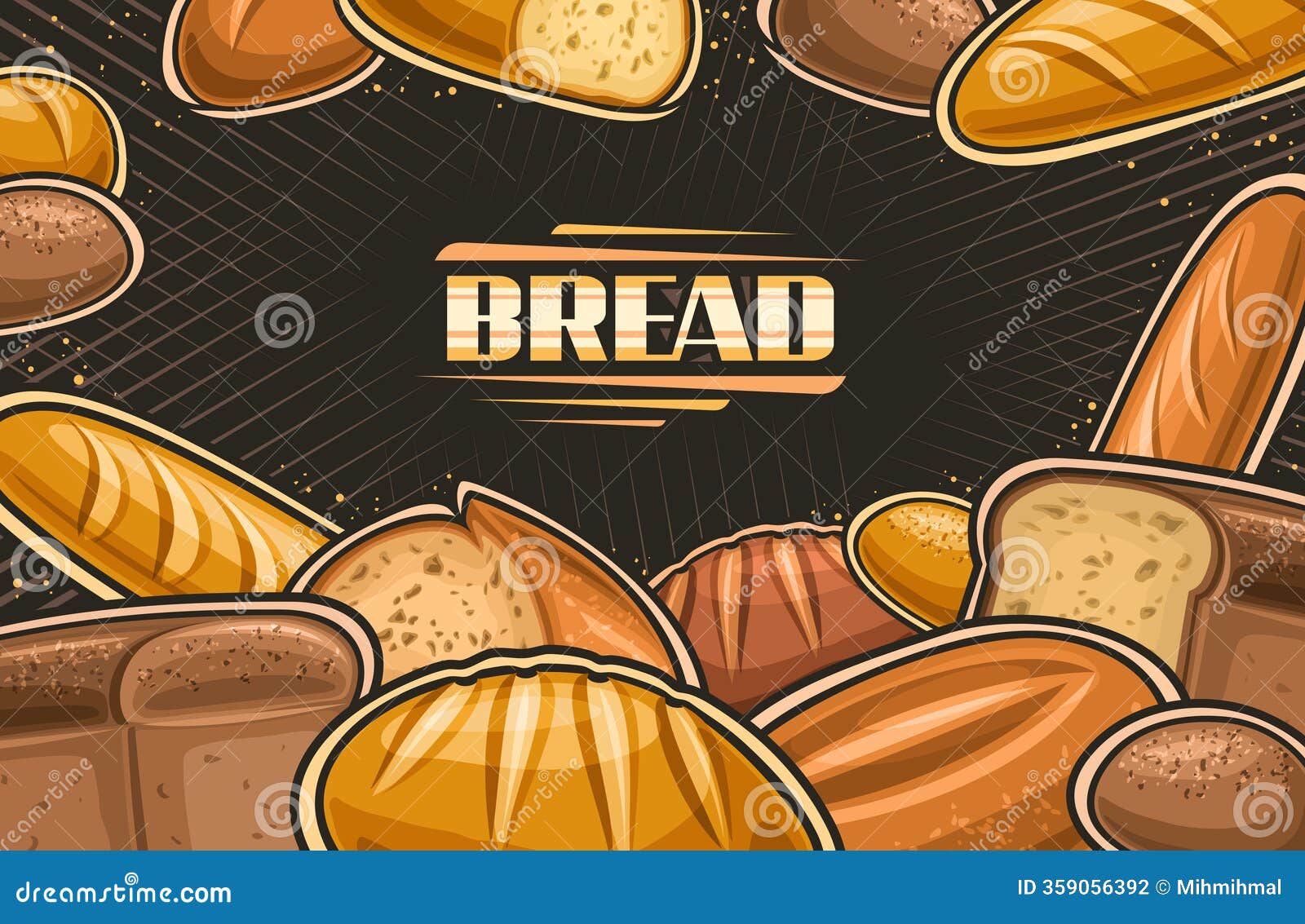 Vector Of Bread Shop Logo, Round Logo Contains Bread And Wheat Against ...