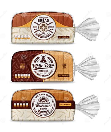 Vector Bread Packaging Design Stock Vector - Illustration of element ...