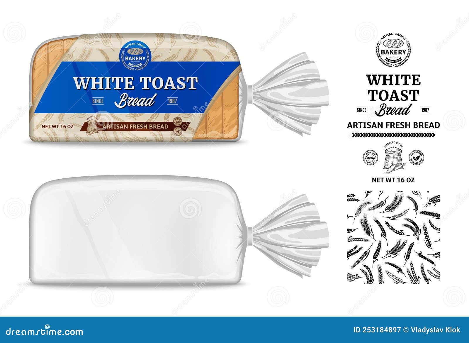 Vector Bread Packaging Design Stock Vector - Illustration of loaf ...