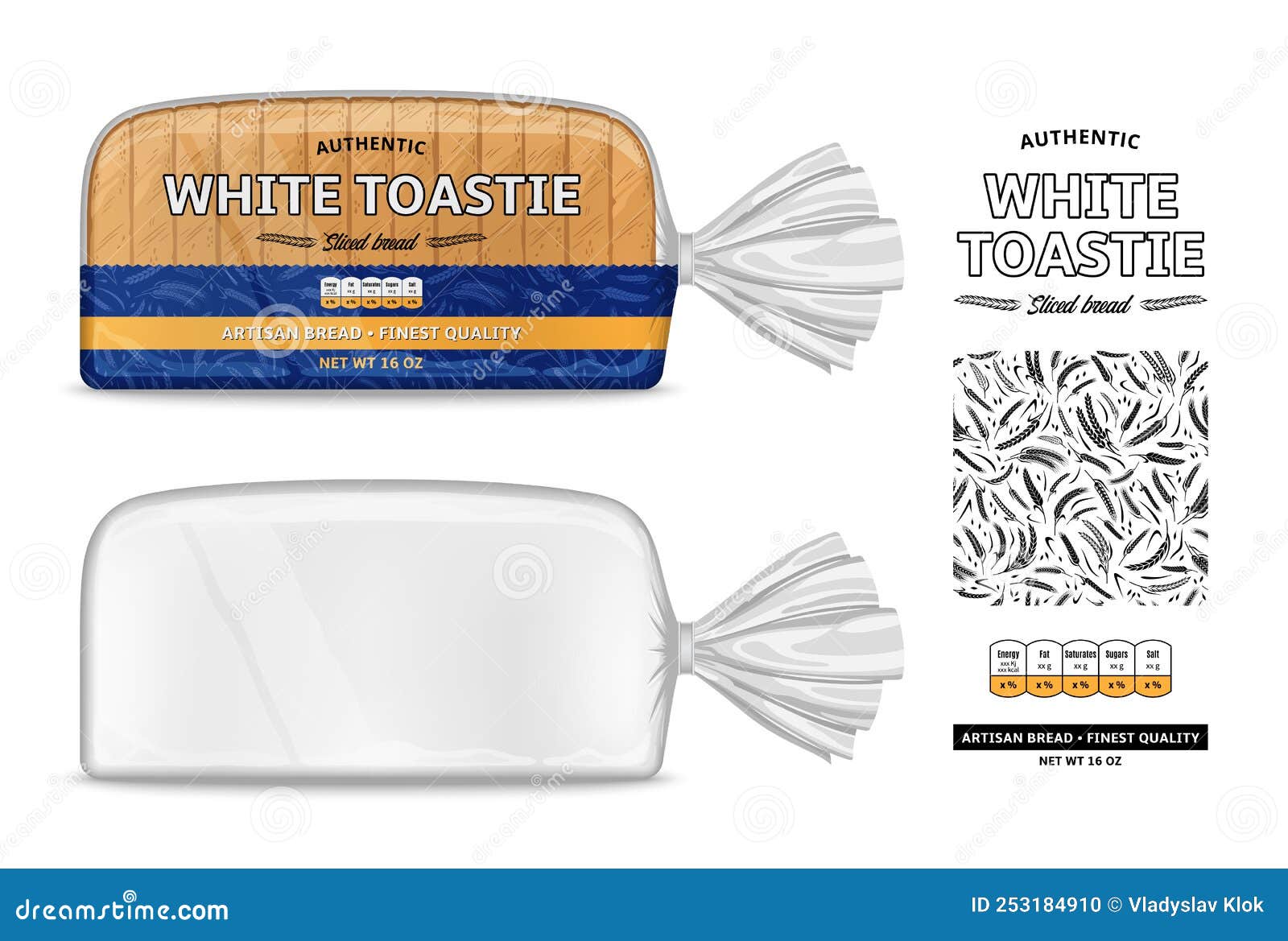 Vector Bread Packaging Design Stock Vector - Illustration of clear ...