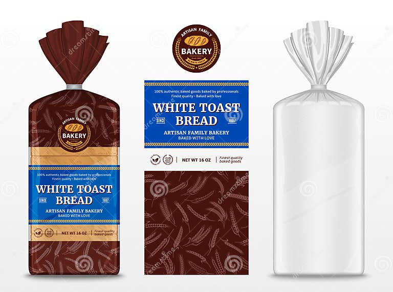 Vector Bread Packaging Design Template Stock Vector - Illustration of ...