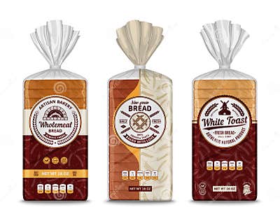 Vector Bread Packaging Design Stock Vector - Illustration of background ...