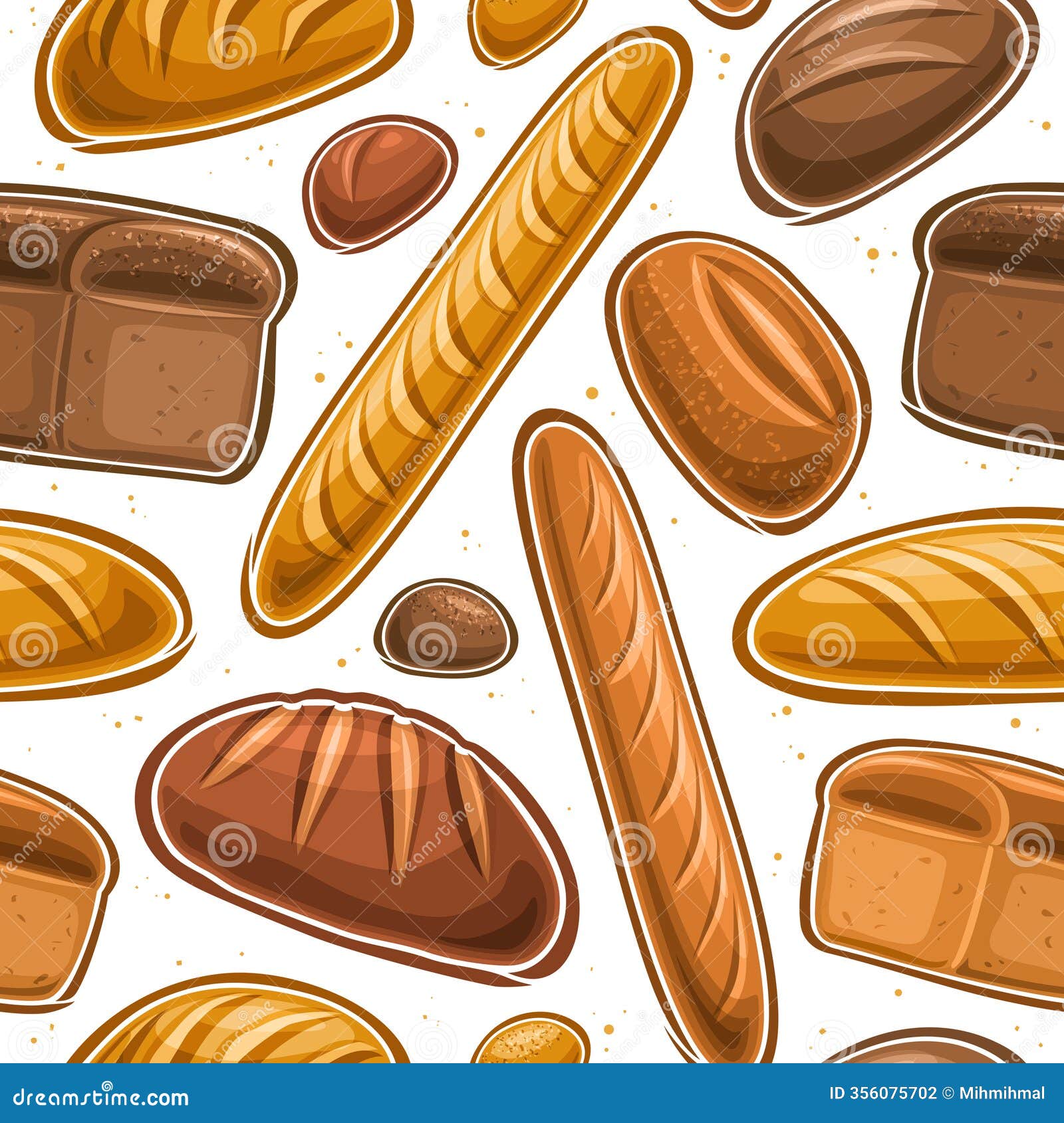 Vector Of Bread Shop Logo, Round Logo Contains Bread And Wheat Against ...