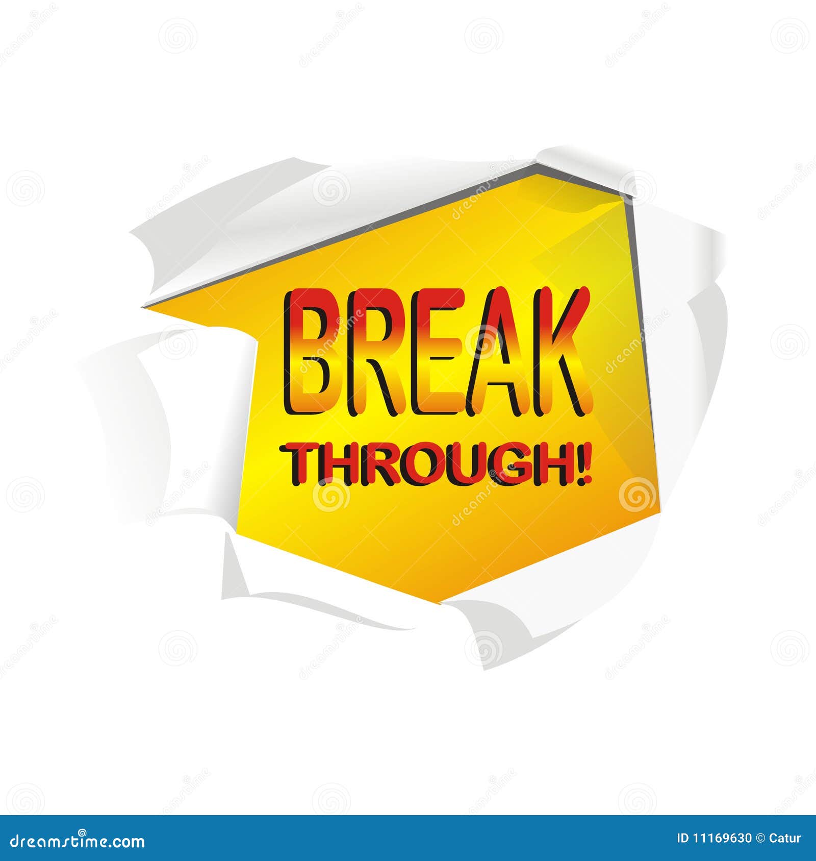 Vector break through paper stock vector. Illustration of team - 11169630
