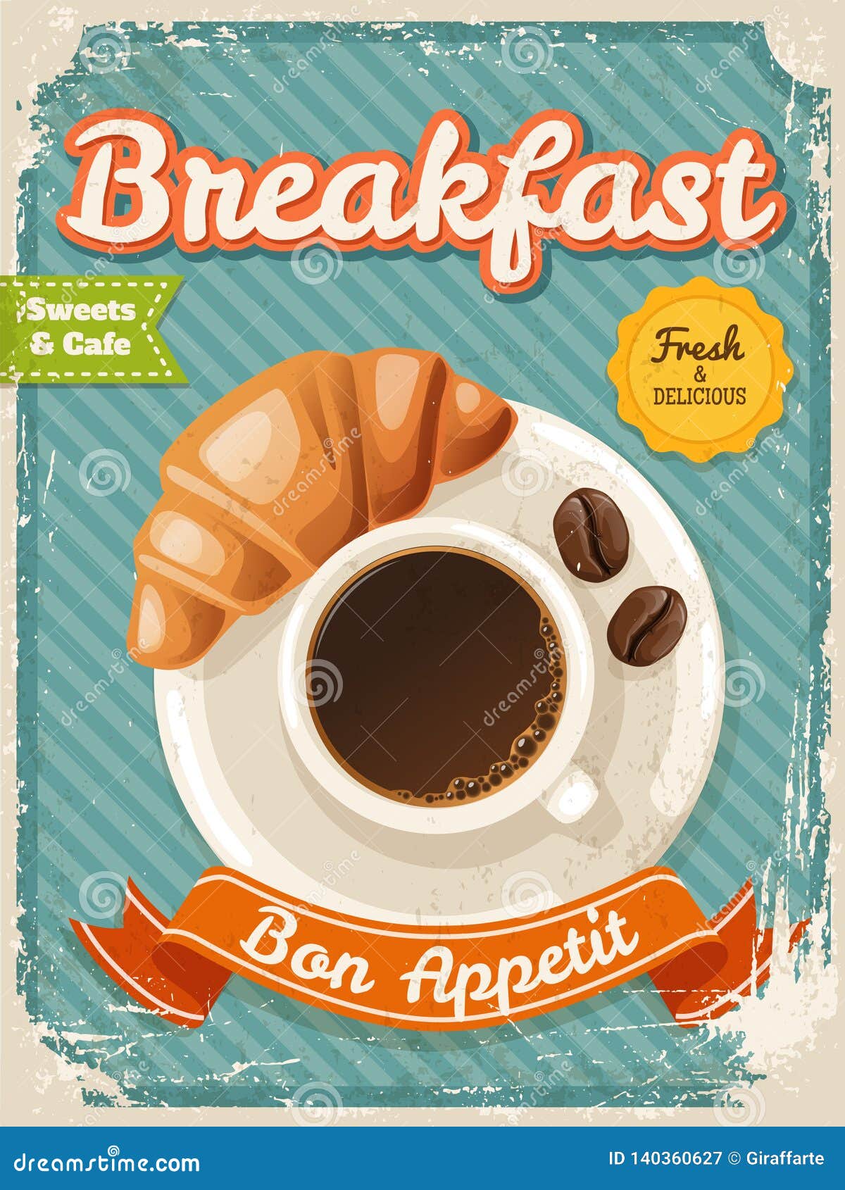 Breakfast Poster Set Vector Illustration | CartoonDealer.com #230453844
