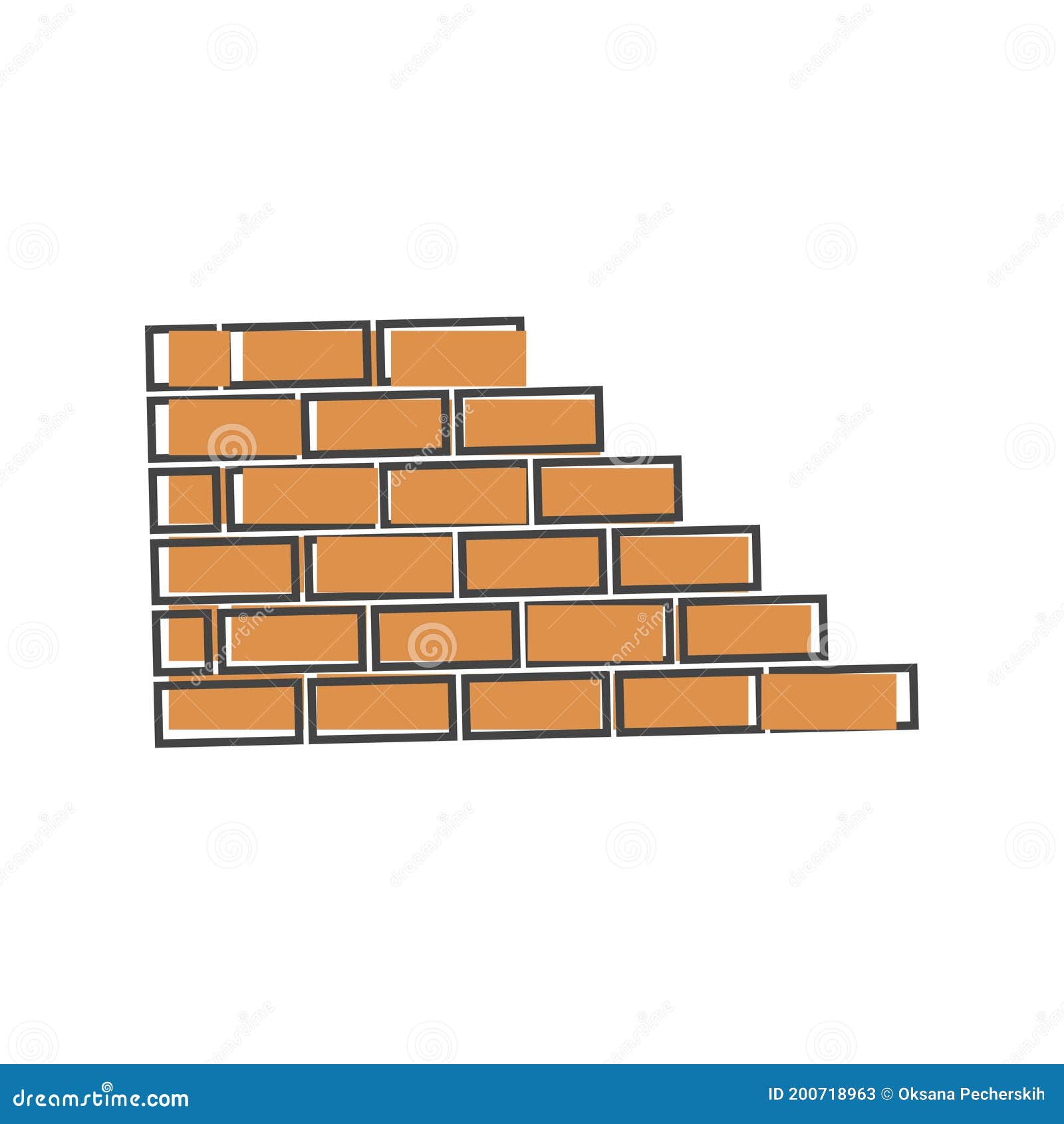 Vector Brick Icon. Illustration Of Brickwork. Brick Wall Icon Cartoon ...