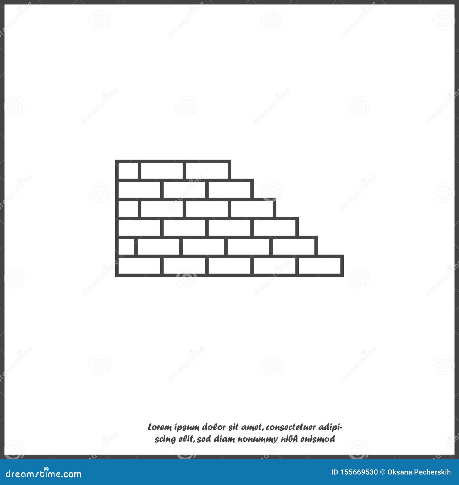 Vector Brick Icon. Illustration of Brickwork Stock Vector ...