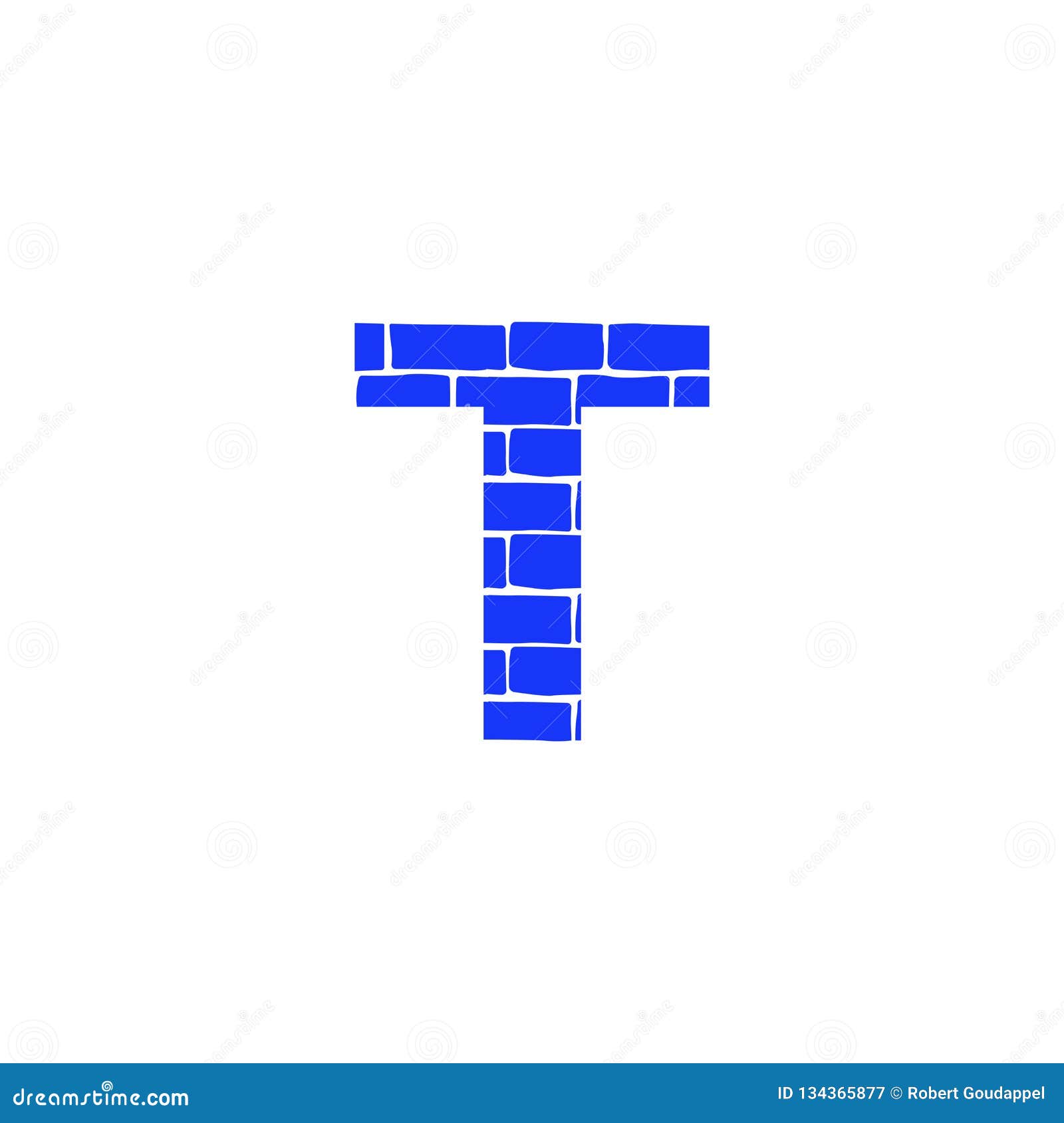 Vector Brick Logo Letter T stock vector. Illustration of design - 134365877