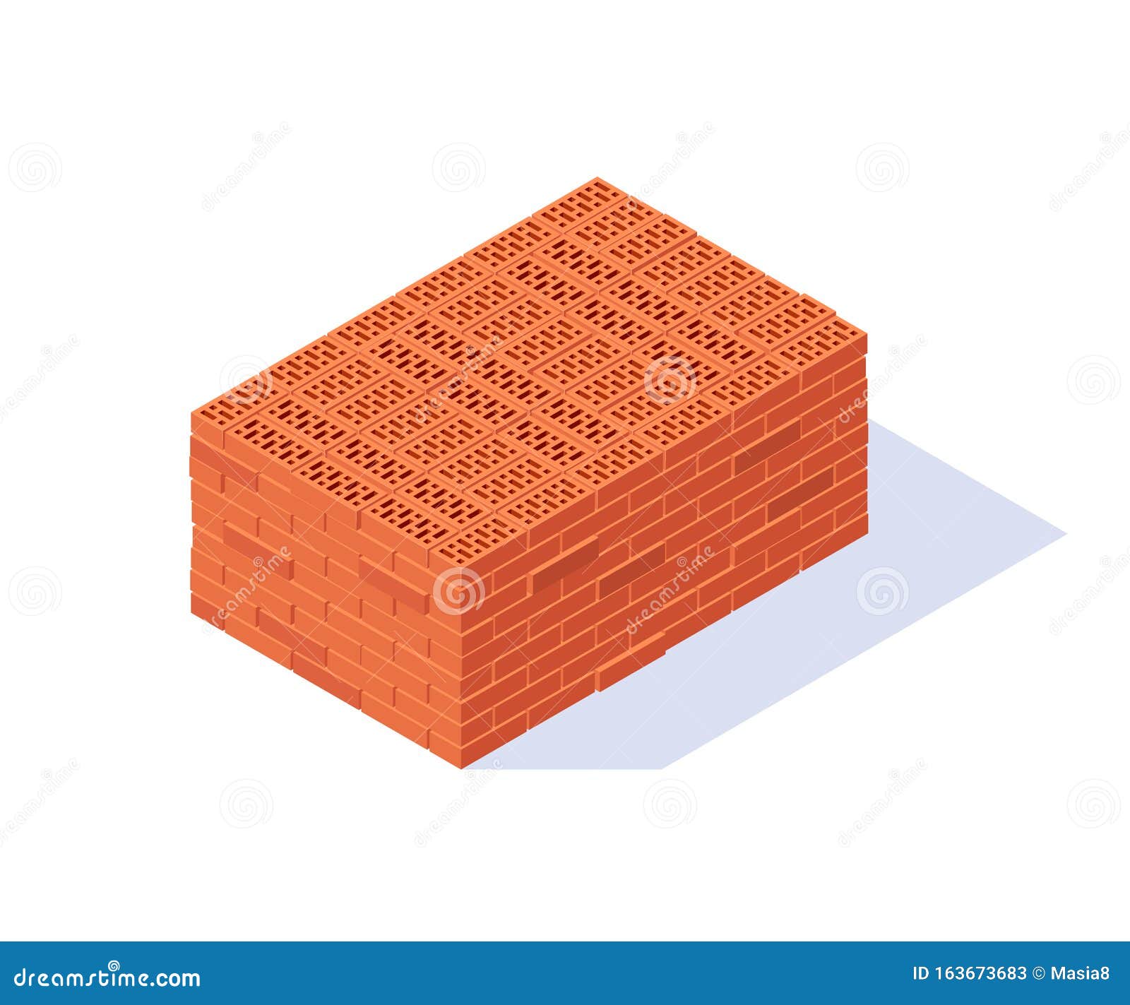 Vector Brick Pallet Icon in Flat Style Stock Vector - Illustration of ...