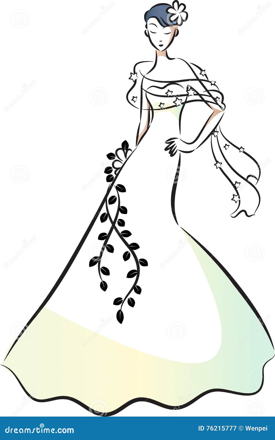 Vector bride stock illustration. Illustration of design - 76215777