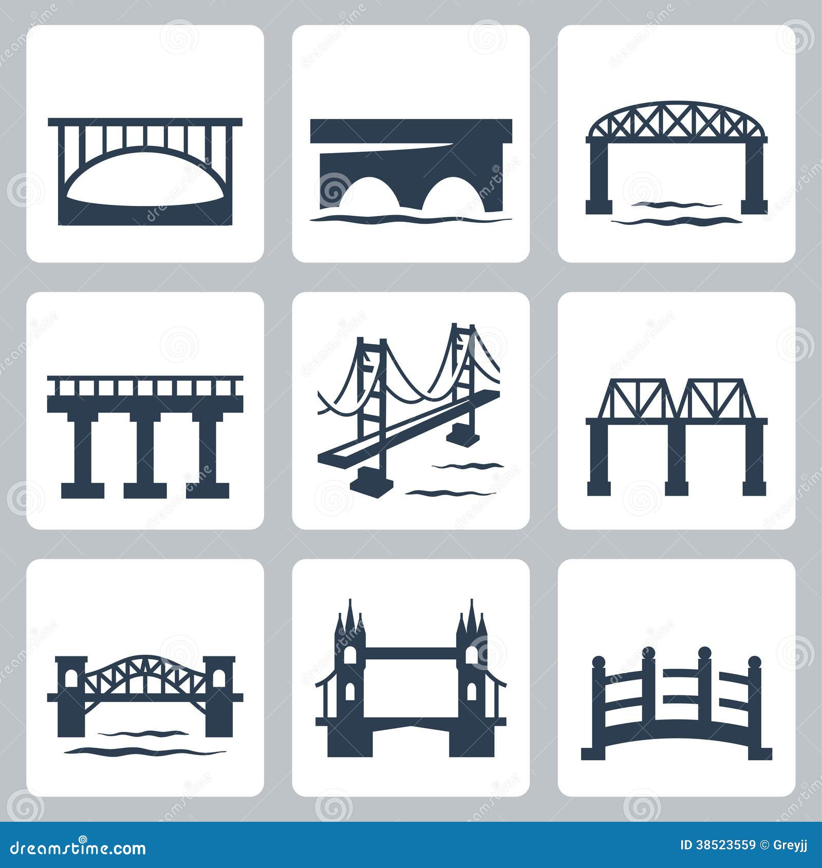 Vector bridges icons set stock vector. Illustration of london - 38523559