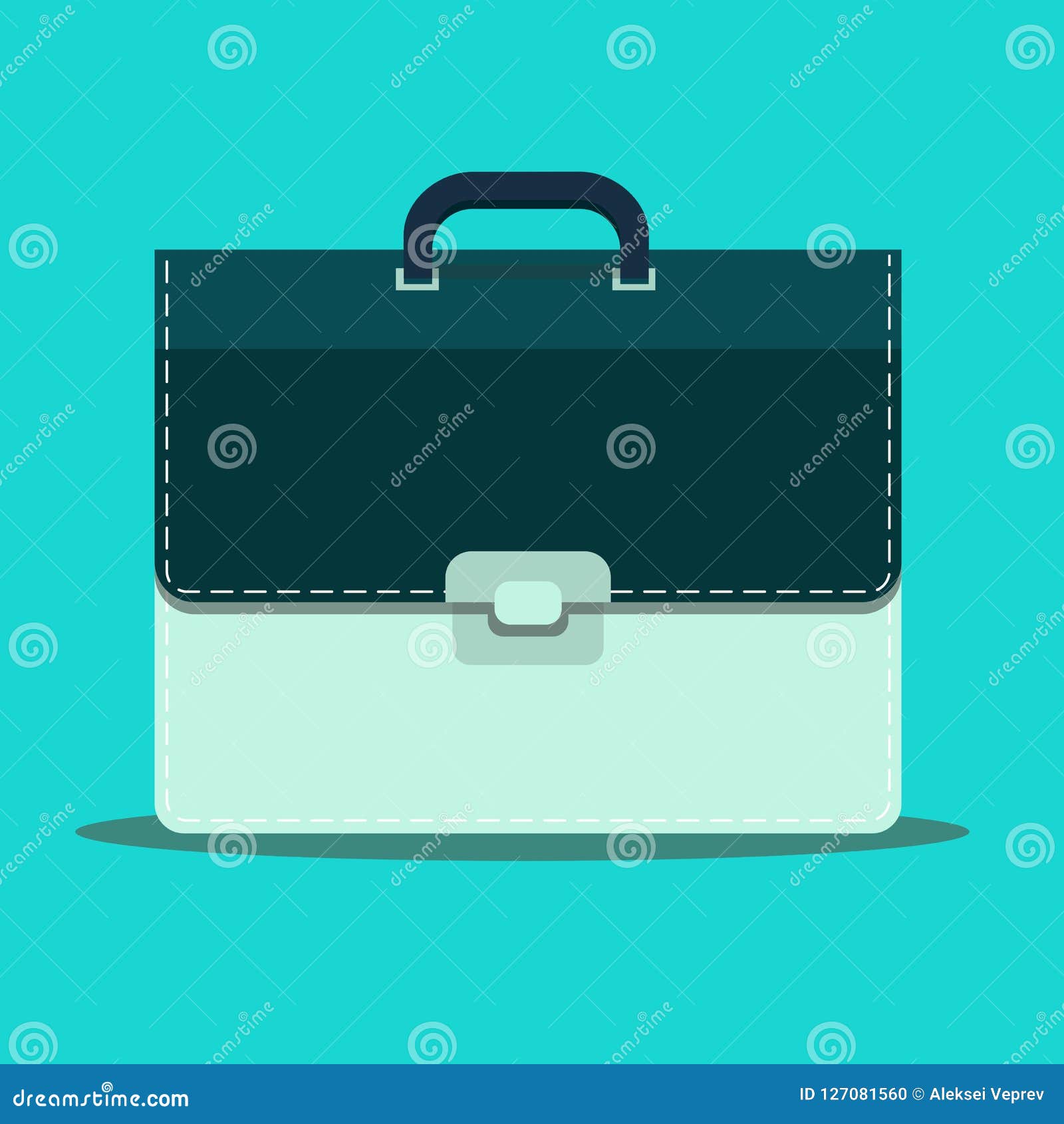 Vector Briefcase Icon in Flat Style Stock Vector - Illustration of ...