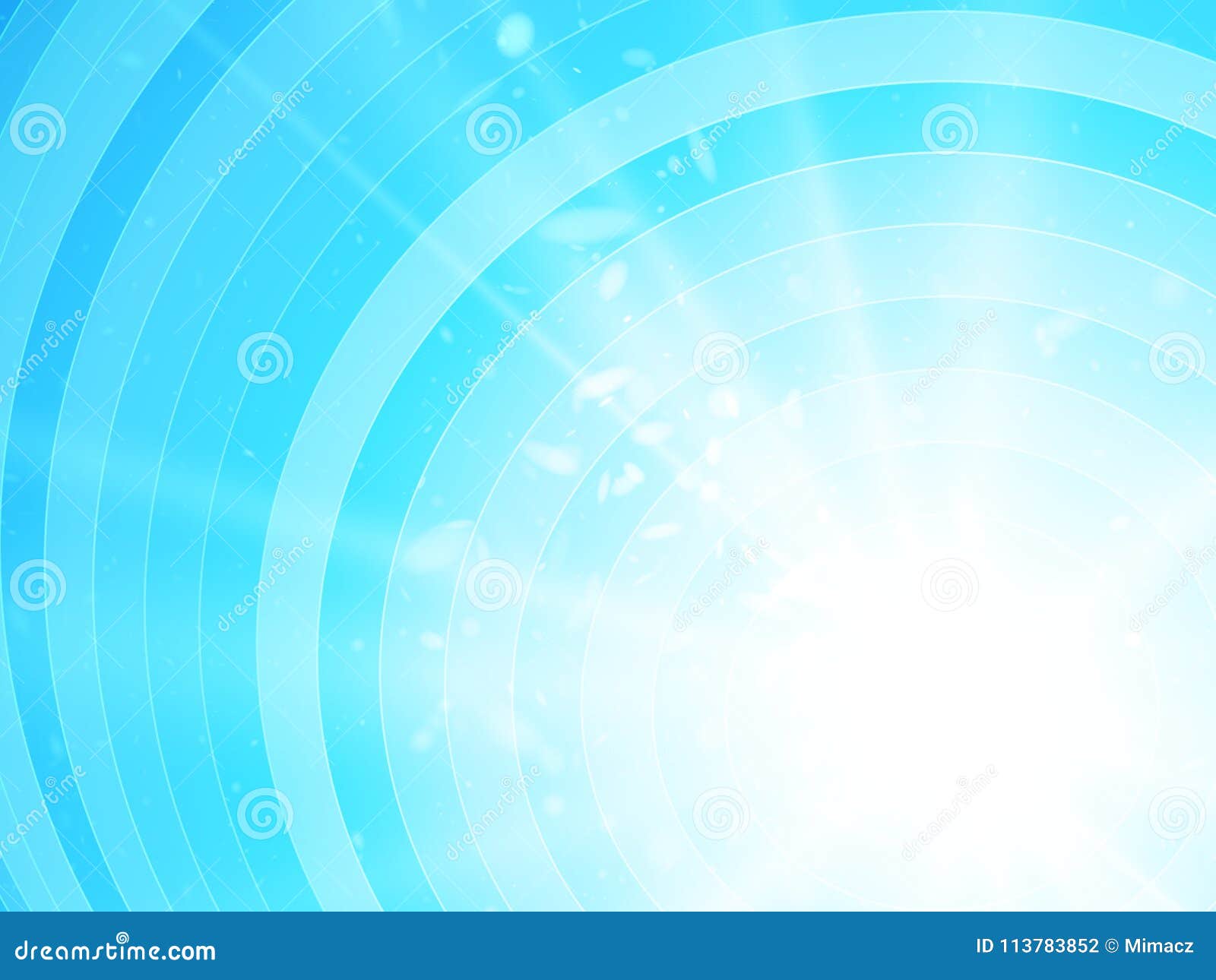 Vector Bright Blue Rays Background with Circles Stock Vector ...