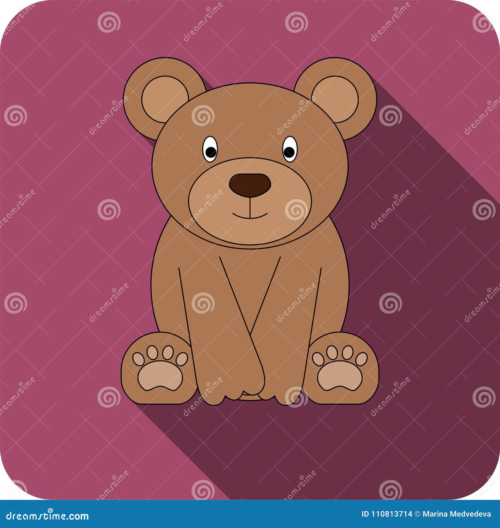 Vector flat bear icon stock vector. Illustration of nursery - 110813714
