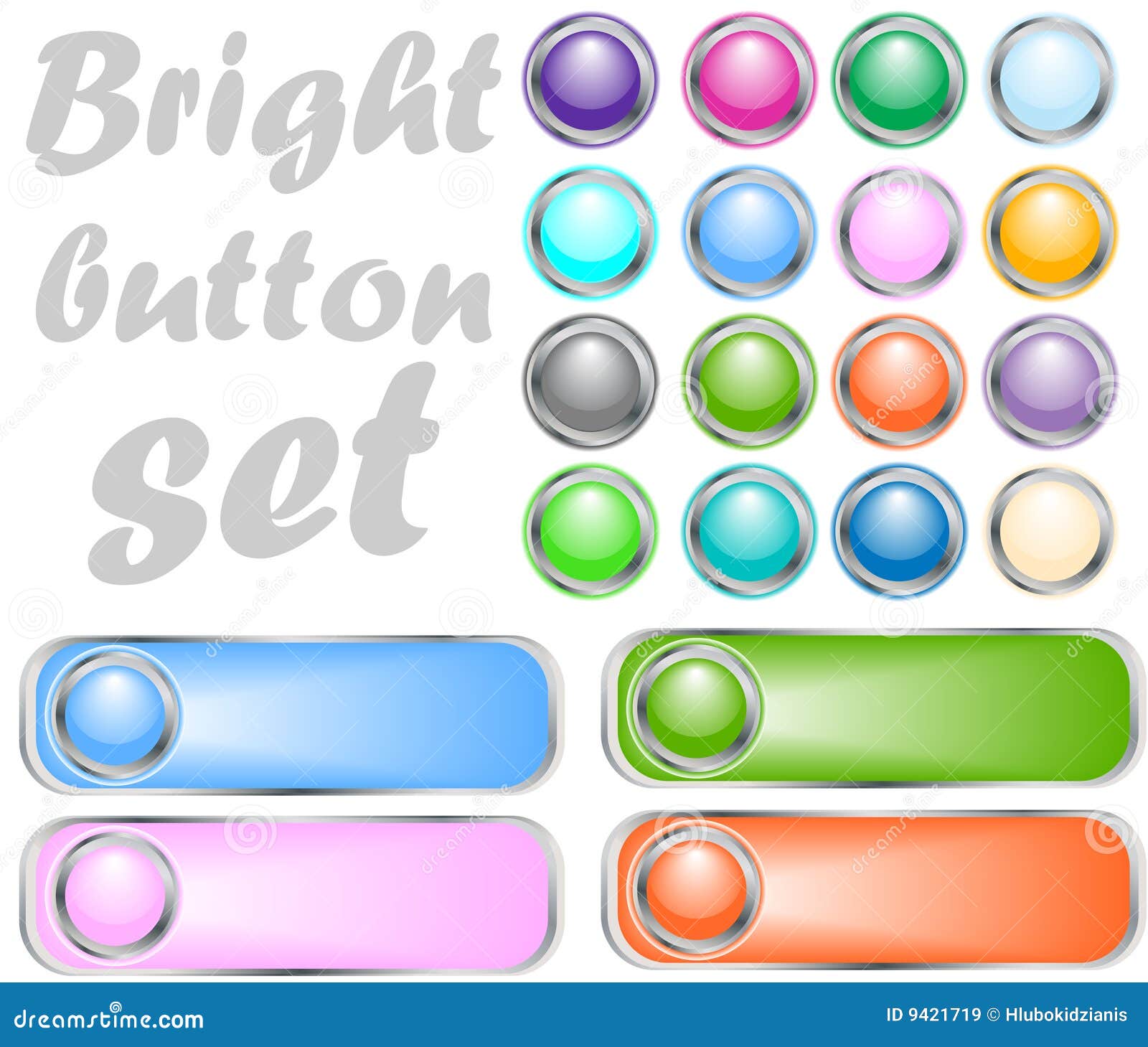 Vector bright button stock vector. Illustration of circle - 9421719
