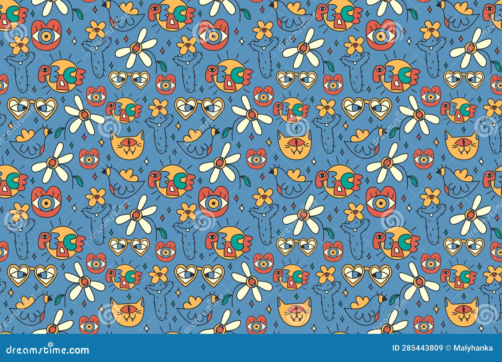 Vector Bright Cartoon Retro for Packaging,print Stock Vector ...