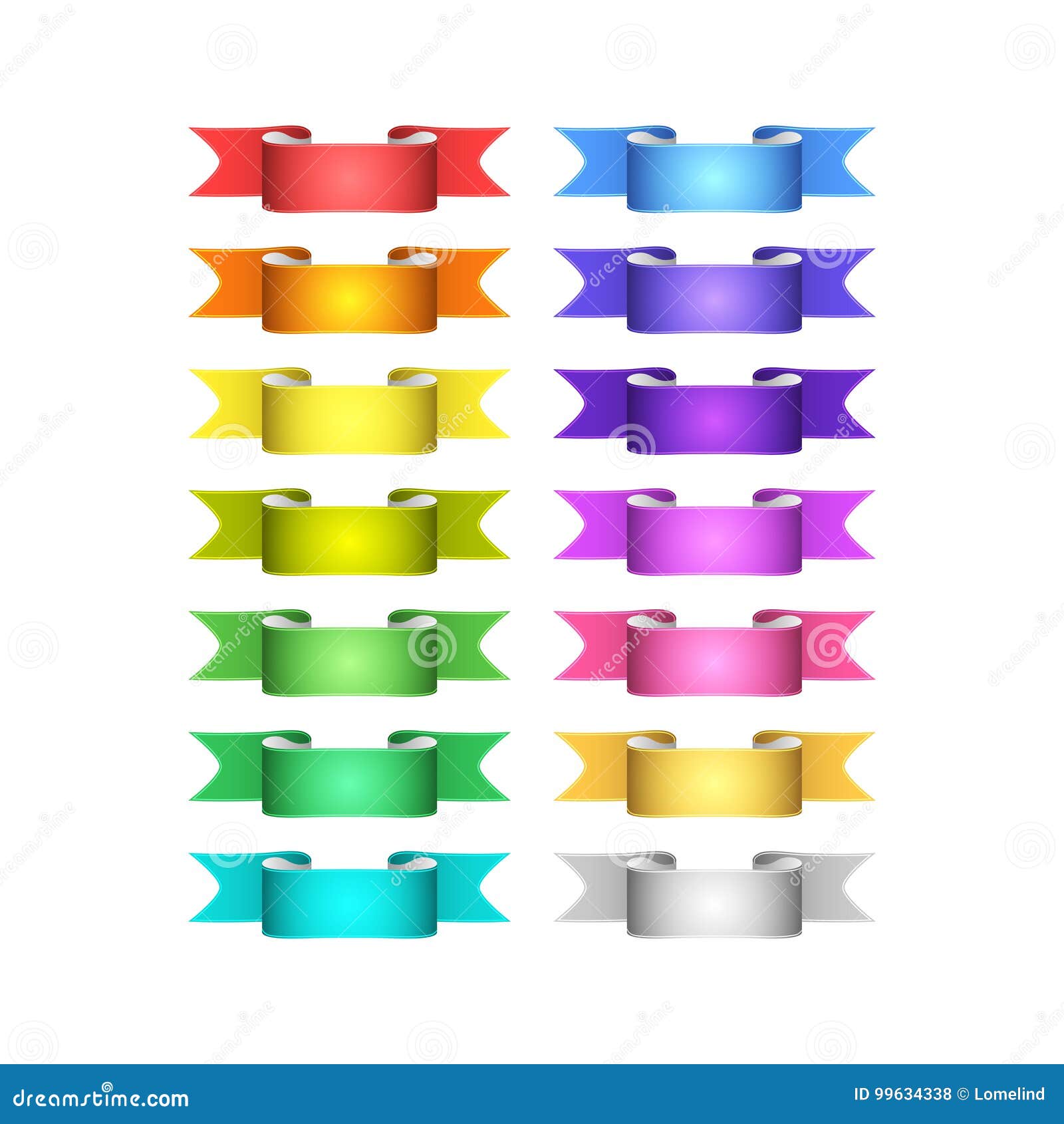 Vector ribbons set stock illustration. Illustration of golden - 99634338